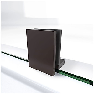 DreamLine Quatra Plus 34 in. D x 58 in. W x 72 in. H Frameless Hinged Shower Enclosure in Satin Black, SHEN-1434580-09