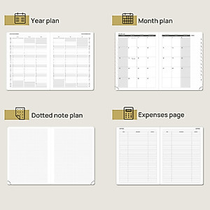 POPRUN 2024 Planner - 2024 Weekly Calendar with Hourly Time Slots, Weekly/Monthly Appointment Book for Time Management - 6.5'' x 8.5''- Leather Soft Cover - Night Sky Blue