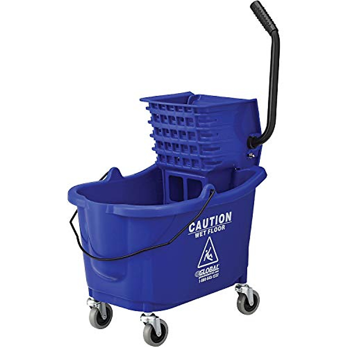 Global Industrial Mop Bucket And Wringer Combo with Side Press, Blue