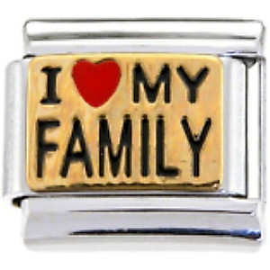 STYLYSH CHARMS Family I Love My Family Enamel Italian 9mm Link FA033 Fits Traditional Classic