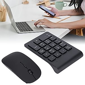 2.4GHz 1200 DPI 18 Key Number Pad Number Pad Mouse Combo Sensitive Remote Technology Plug and Play for Home Office