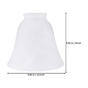 Luxshiny Chandelier Lamp Shades Glass Shade Replacement Bell Shaped Glass Shade Frosted Glass Lamp Shade Small Clip On Lampshade Pendant Light Cover for Table Floor Wall Lamp E27 Mini Lamp Shade