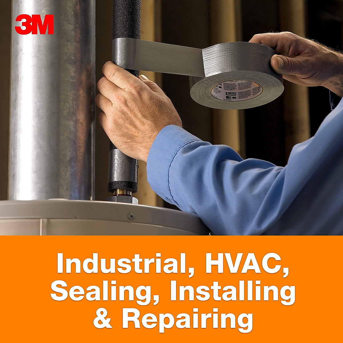 3M Pro Strength Duct Tape, 1.88 in x 60 yds, Professional-Grade Multi-Purpose Tape, Powerful Adhesive, Long-Lasting Bond, Ideal for Industrial & HVAC Use, Excellent Strength For Durability (1260-A)