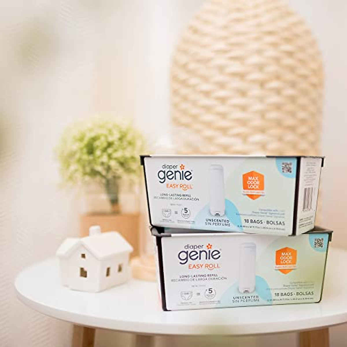 Diaper Genie Easy Roll Refill with 18 Bags | Lasts Up to 5 Months or Holds Up to 846 Newborn Diapers Per Refill