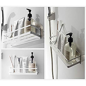 Yamazaki Industries Mist 4237 Magnetic Bathroom Rack, Wide, White, Approx. W 11.0 x D 3.7 x H 3.1 inches (28 x 9.5 x 8 cm), Bathroom Rack, Bathroom Storage, Hook Included