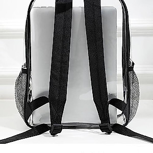 V2G1K2HJ.d Personalized Name Clear Backpack, Heavy Duty PVC Clear Backpack,Custom Name Transparent Backpack,Travel Bags