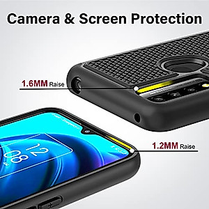 NTZW for TCL 30 XE 5G Case: Drop Protective Military Grade Armor Case Cover | Sturdy Anti-Slip Grip & Shock-Proof Silicone TPU Bumper | Dual-Layer Heavy Duty Protection Phone Case - Black