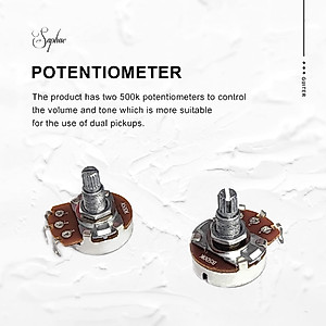 SAPHUE Electric Guitar Wiring Harness Prewired Kit A500k B500K 18mm Shaft Big Pots 3 Way Switch Volume Tone Control Wiring Harness