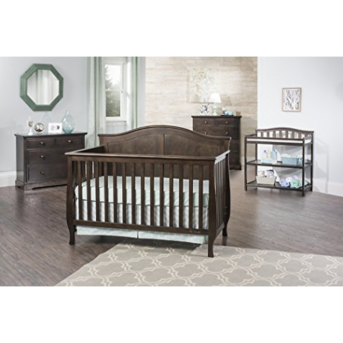 Child Craft Camden 4-in-1 Convertible Crib, Baby Crib Converts to Day Bed, Toddler Bed and Full Size Bed, 3 Adjustable Mattress Positions, Non-Toxic, Baby Safe Finish (Slate)