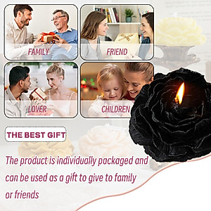 Peony Flower Shape Candles 1 Pack Soy Wax Decorative Candle for Bedroom Home Scented Candle Gift to Friends Family (Black)