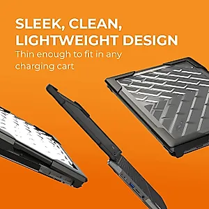 Gumdrop SlimTech Laptop Case Fits Lenovo 100e Chromebook 1st | 2nd Gen Designed for K-12 Students Teachers and Classrooms – Drop Tested Rugged Shockproof Bumpers for Reliable Device Protection – Black