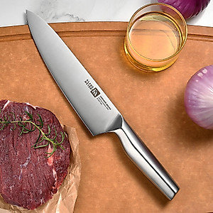 Klaus Meyer 19 Piece Contour High Carbon Stainless Steel Kitchen Knife Set with Knife Sharpener Non-Slip Handles Knife Set with Block