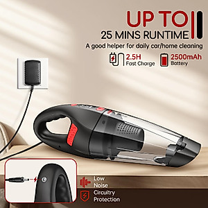 Handheld Vacuum Cordless Upgrade 9000PA, IMINSO Hand Vacuum with LED Light, Rechargeable Car Vacuum Cordless, Hand Held Vacuum Cleaner, Mini Vacuum for Car/Home, Lightweight Portable Vacuum
