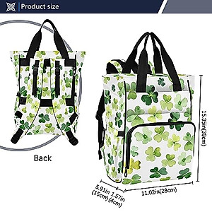St. Patrick's Day Clover Diaper Bag Backpack for Baby Boys Girls Baby Essentials Travel Tote with Stroller Straps & Bottle Storage Maternity Travel Bag for Dads Moms Hiking Shopping Traveling
