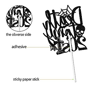 Death To My 20's Happy Birthday Cake Topper - Rip Twenties Happy 30th Birthday Black Glitter Cake Topper - Funny Happy 30th Birthday Party Decorations for Men Women