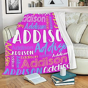 Dr.TOUGH Personalized Blanket for Kids Personalized Name Blanket Personalized Kids Adults Monogrammed Blankets and Throws Christmas Birthday Valentines Day Gift