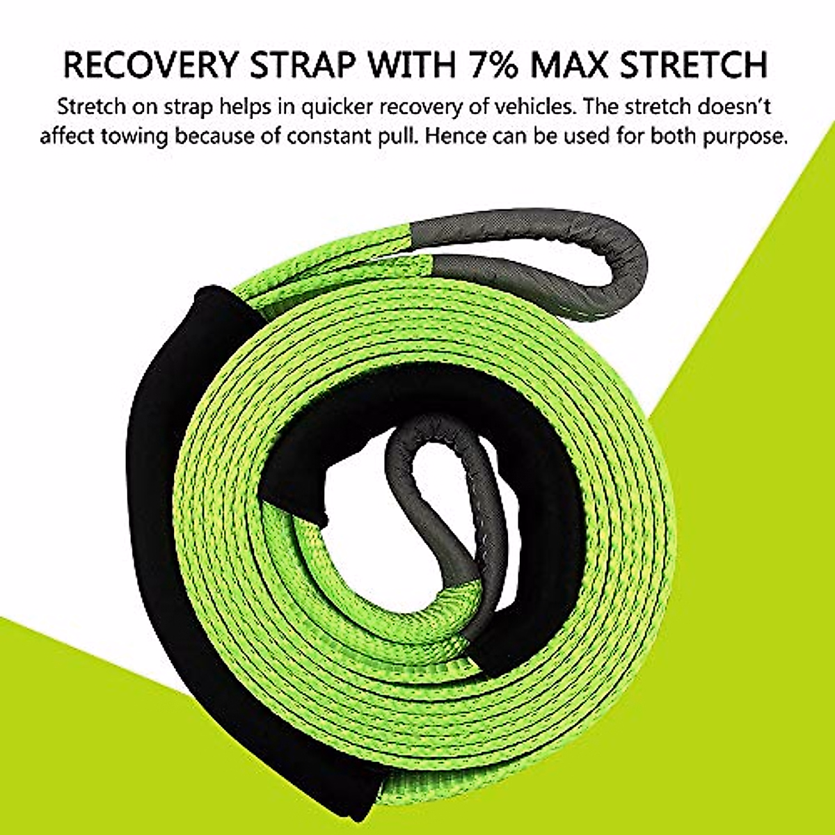 MIKKUPPA Recovery Tow Strap 35000lb - 3" x 20ft Tow Strap - Heavy Duty Nylon Recovery Strap - Water-Resistant - Recover Your Vehicle Stuck in Mud/Snow/Sand