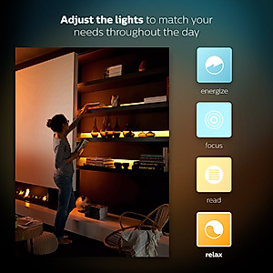 Philips Hue 800276 White and Color Ambiance LightStrip Plus Dimmable LED Smart Light (Requires Hue Hub, Works with Alexa, HomeKit & Google Assistant), 80 inch