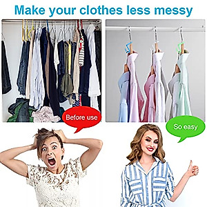 100 PCS Hanger Connector Hooks, Hangers Space Saving, Hanger Hooks, Hanger Clips for Plastic Hangers(5 Color)