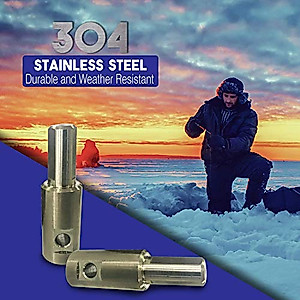 Ice Auger Drill Adapter I High-Quality 304 Stainless Steel I Fits Drill Chuck: 1/2" plus and 1/4" Hole for 1/4"-20 Wing Bolts & Locking Screws I