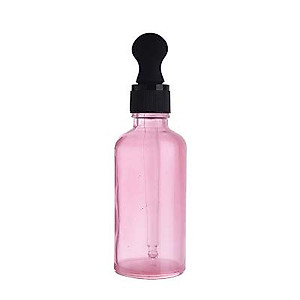 2Pcs Pink Glass Essential Oil Dropper Bottles Containers Empty Round Bottles with Glass Eye Dropper Dispenser for Transfer Storing Oils Perfume Aromatherapy Lotion Cosmetic Sample Liquid (30ML)