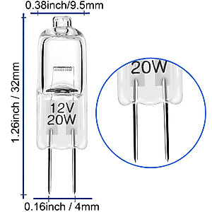 Diximus G4 Low Voltage Halogen Bulbs - 20 Watt Small Light Bulb – 12V Landscape Light Bulbs 20W Bi-Pin Bulb for Under Cabinet Puck Light, Chandeliers, Track Lighting - Warm White 2700K - 10 Pack