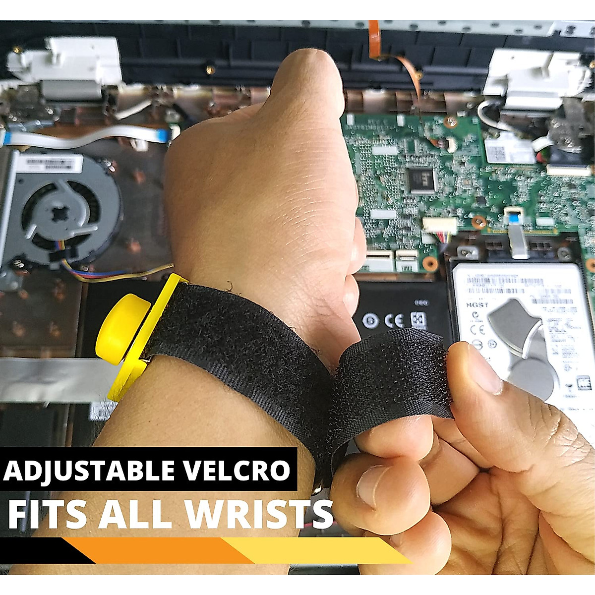 Safe ESD Anti Static Wrist Strap Band Long Earthing Wristband Grounding Bracelet for ESD Mat Computer PC Building Electronics Repair Ground wire cord with Metal Alligator Clip By DREMINOVA