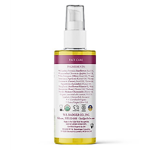 Badger - Face Cleansing Oil, Damascus Rose, Certified Organic Face Oil Cleanser, Natural Facial Cleansing Oil, Natural Oil Cleanser for Face, Face Cleanser Oil, 2 oz