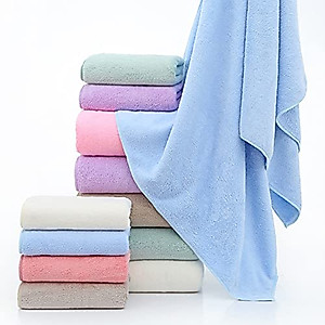 Smalibal 35x75cm Face Towel, Superfine Fiber Shower Towels, Bath Towels Hand Towels, Wash Cloth Towel, Face Washcloths for Bath, Hand, Face, Gym and Spa, Home, Office Blue