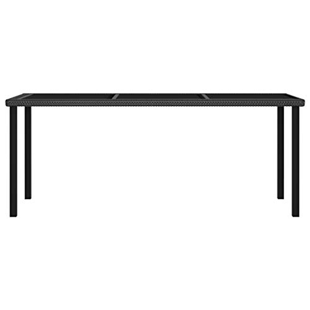 YUHI-HQYD 7 Piece Patio Dining Set,Balcony Bar,Party Furniture,Comfortable Casual Furniture,Suitable for Balcony, Deck, Backyard, Patio, Garden, Poolside, etc. Poly Rattan Black