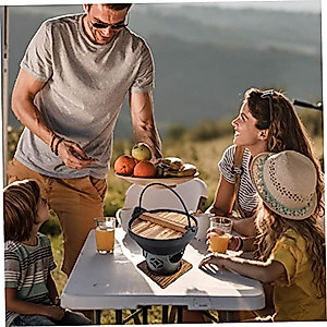 UPKOCH 1 Set Pot Outdoor Cookware Japanese Style Pot Iron Stock Pot Nabemono Hot Pot Hanging Stewpan for Hone Non-stick Pot Outdoor Saucepan Grey Korean Wood Non Stick Pan Cast Iron Pot