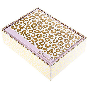 Graphique Box of Thank You Cards, Cheetah - Includes 16 Cards with Matching Envelopes and Storage Box, Cute Stationery Made of Durable Heavy Cardstock, Cards Measure 3.25" x 4.75"