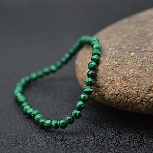 KIKILA 4mm Mini Gemstone Energy Bracelets Crushed Stone Beaded Bracelet Natural Stone Charm Beaded Small Couples Bracelets for Women