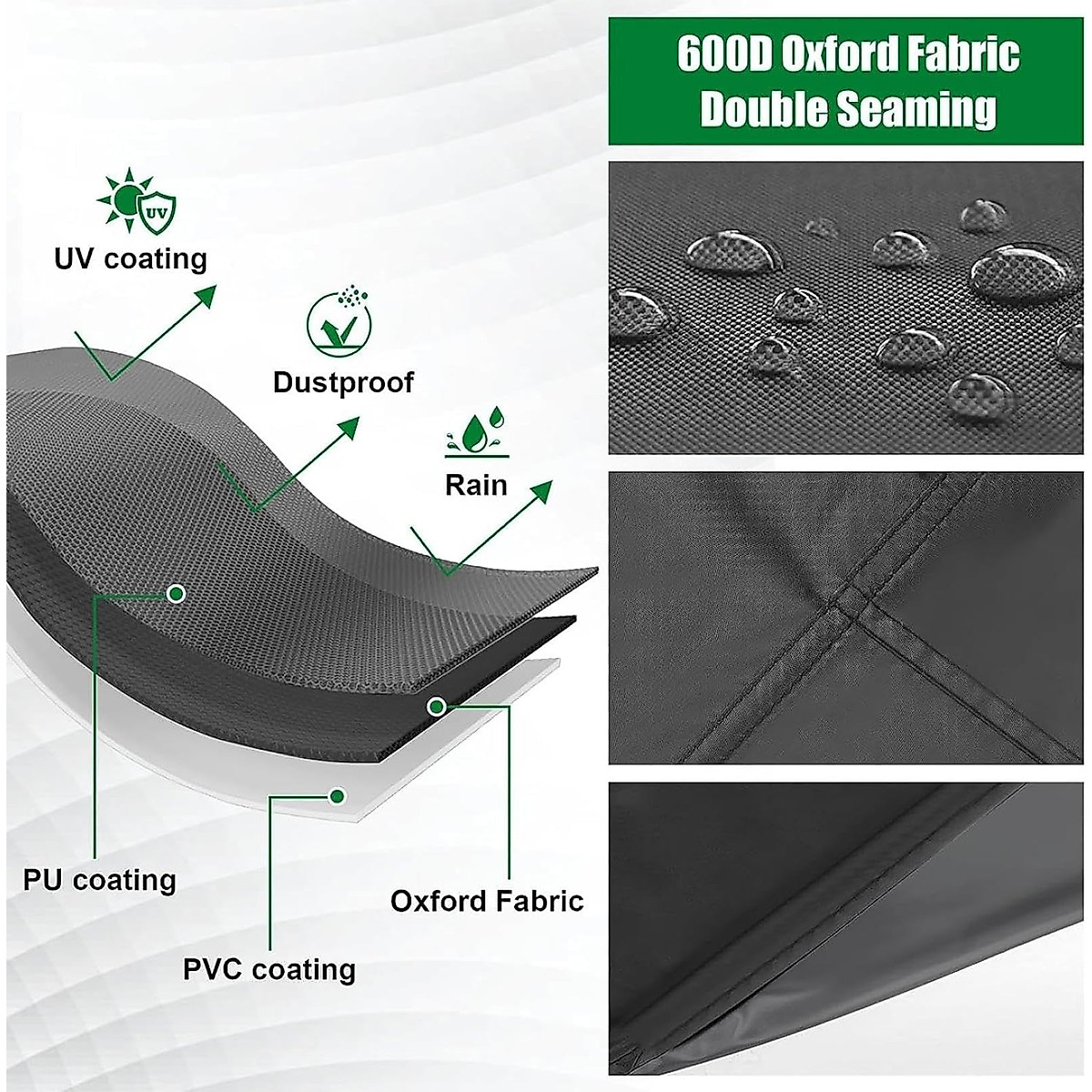 138L x 67W x 33H inches Patio Table Covers for Outdoor Furniture Waterproof, 600D Heavy Duty Sectional Sofa Set Covers Table and Chair Set Covers, No Tears or Fading Winter Patio Furniture Covers