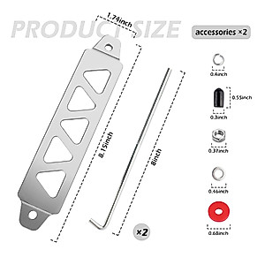 Battery Hold Down Bracket,Premium Aluminum Alloy Battery Tie Down Sets Provide Safe&Stable Driving Environment,Universal Car Battery Holder with 8" Stainless Steel J Bolts (Silver)
