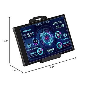 Heayzoki PC Temperature Display Screen, 3.5in IPS USB Mini Screen, PC Sensor Panel, AIDA64 PC CPU Data Monitor, Only Support for Windows System.