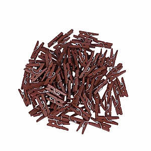 Mini Clothespins Brown 100 Pcs Heavy Duty Clothes Pin White Clothes Tiny Clothespins Wooden Brown Craft Clip Photo Clips Clothes Pins Cartoon Wooden Nail Mini White Clothes