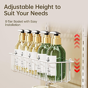 Delamu Over the Door Pantry Organizer, Adjustable 8-Tier Pantry Door Organizers and Storage, Hanging Spice Rack Shelves for Home & Kitchen, Metal Cabinet Door Organizer, Laundry Room Organization