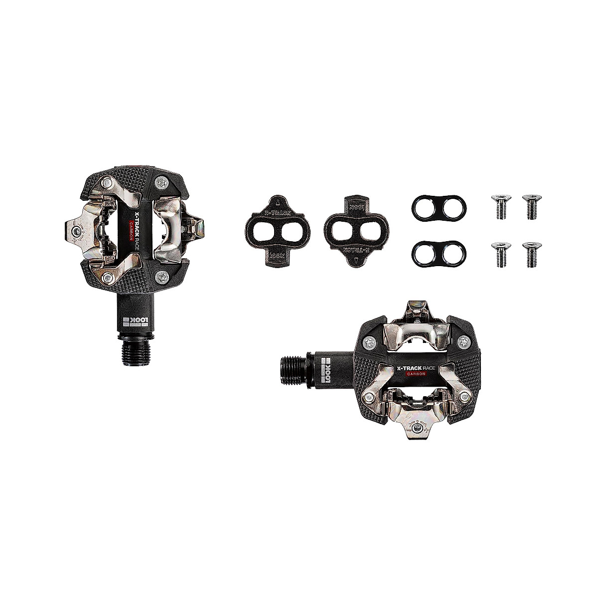 LOOK Cycle - X-TRACK Race Carbon MTB Bike Pedals - Standard SPD Mechanism Compatible - Clipless Pedal - Carbon Body - Chromoly+ Axle - Large Platform - Extremely Reliable Clipless Pedals