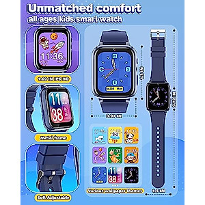 Fiechcco Kids Smart Watch Boys 4-6, Kids Watch Boys Gifts for Age 6-8 Birthday Christmas Stocking Stuffers for Kids Gifts for 3 5 7 6 8 Year Old Gift Ideas (Blue)