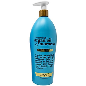 OGX Renewing Moroccan Argan Oil Shampoo and Conditioner Pump Bottle Salon Size Set (2 x 25.4 Oz)