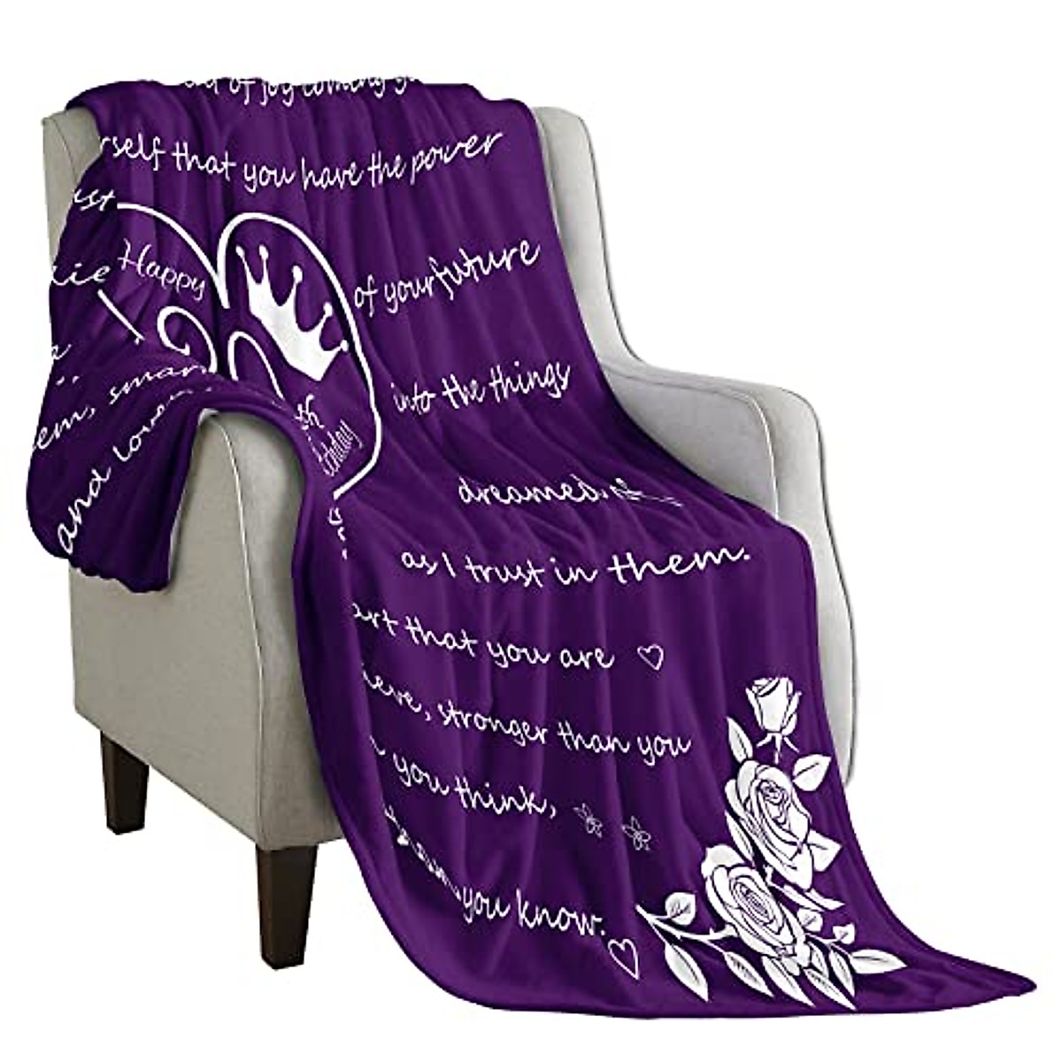 20th Birthday Decorations for Women Blanket,20th Birthday Gifts for Women Idea,Gift for 20 Year Old Female,20 Year Old Birthday Gifts for Her,Best 20 Birthday gifts for Women/Her Blue Blanket 60”x50”