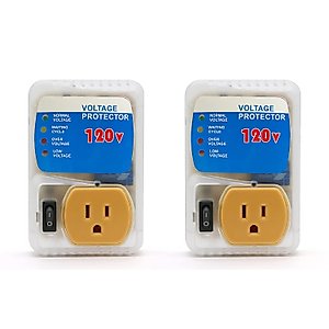 BSEED Electronic Surge Protector for Home Appliance,Voltage Protector Suit for Refrigerators and Freezers, Voltage Brownout Outlet 120V 15A,1800Watts(2 Pack)