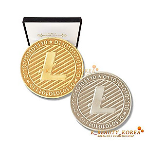Bitcoin Ethereum Litecoin 24K Gold Plated Cryptocurrency Commemorative Coin Collection with Luxury Case (Litecoin (Gold+Silver) with Luxury Case)