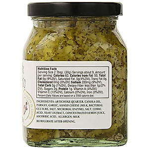 World Market Elki's Gourmet Artichoke Lemon Pesto Sauce - Creamy Spreads for Pasta, Baked Chicken, Fish and Crackers - Made from Fresh and Natural Ingredients - Mediterranean Inspired - 10 Ounce