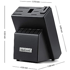 McCook MC59B Steak Knives Set of 6 + McCook Knife MC21Block