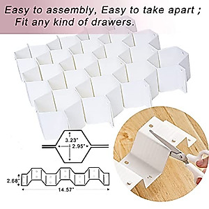 Na.c health Drawer Divider Organizer, Adjustable Honeycomb Underwear Socks Storage Organizer,Dresser Ties Clothes Closet Organizer 8pcs (white)