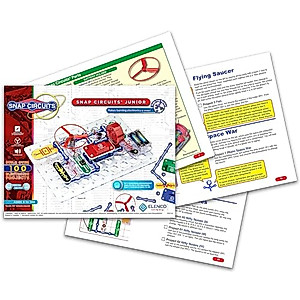 Snap Circuits Jr. SC-100 Electronics Exploration Kit, Over 100 Projects, Full Color Project Manual, 28 Parts, STEM Educational Toy for Kids 8 +
