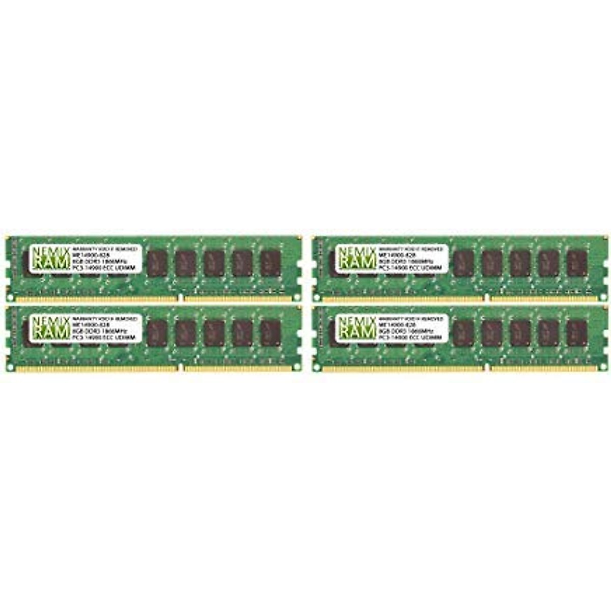 NEMIX RAM 32GB (4X8GB) DDR3 1866MHZ PC3-14900 2Rx8 1.5V 240-PIN ECC UDIMM Unbuffered Memory KIT