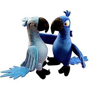Muaquata Blue Parrot with Flower Stuffed Animal Plush Toy (Blue Parrot with Flower)